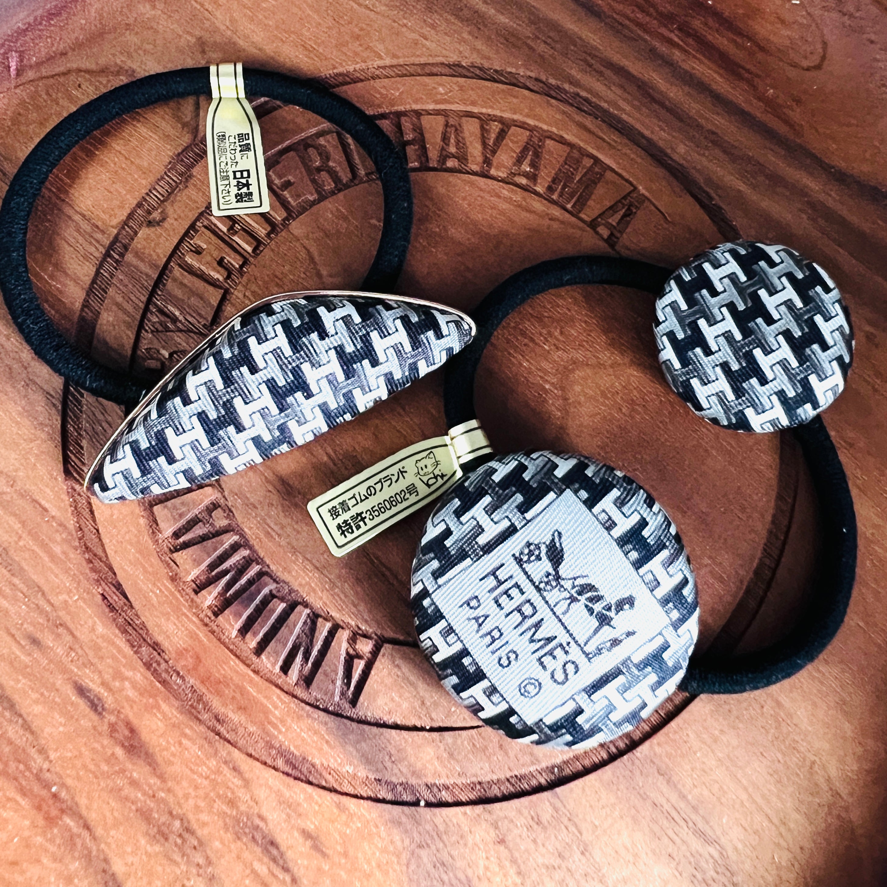 H-H0029- Black & white "H" all over pattern~ hairband – handmade by ...